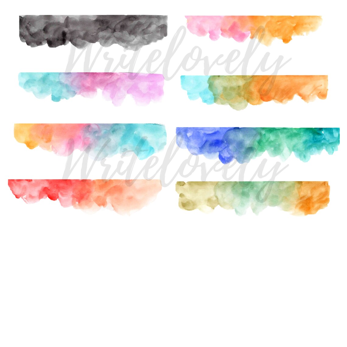 Watercolor Border Clip Art - Paint Splatter Divider - Commercial Use - Etsy