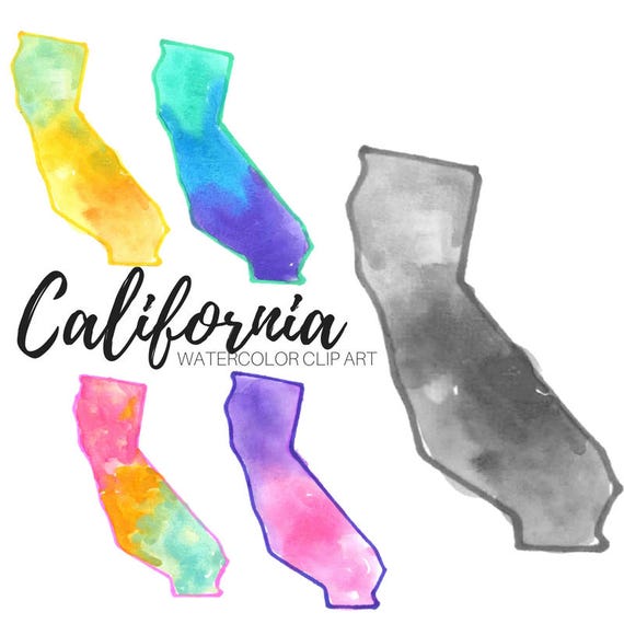 Watercolor Clip Art California Clip Art State Clip Art - Etsy Ireland