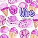Watercolor Ube Clipart Ube Ice Cream Cake Graphics in Png - Etsy