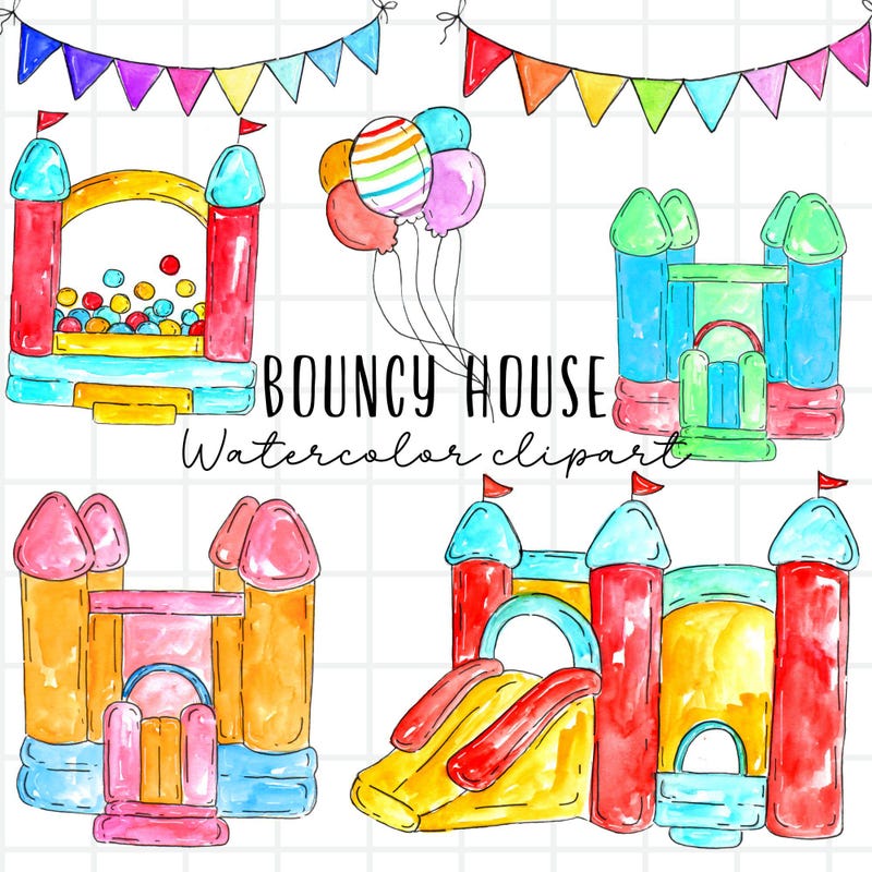 Bounce House Clip Art - Etsy