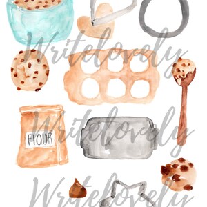 Watercolor Baking Clipart Digital Download Cookie Clipart Bundle Sweets ...