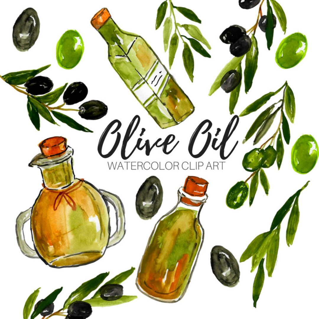 Watercolor Clip Art Olive Oil Clip Art Olive Clip Art Food Clip Art ...