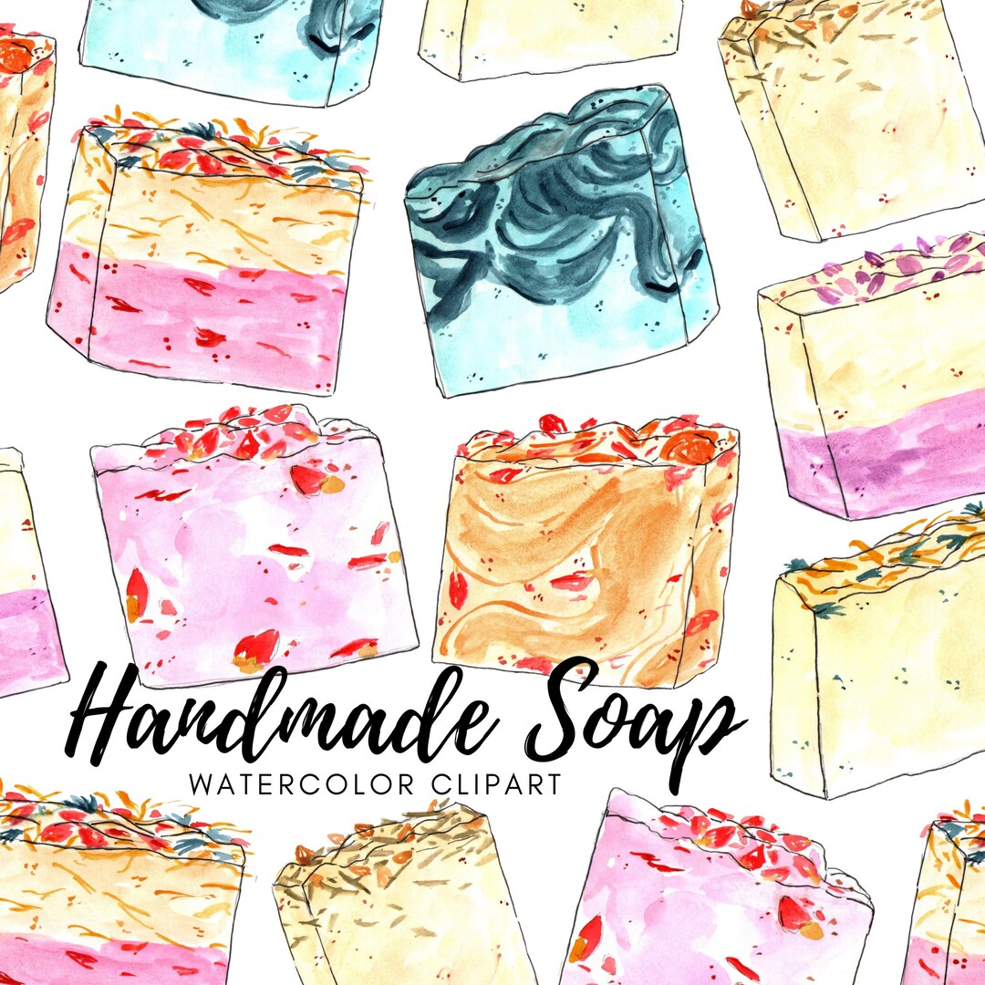 Watercolor Clipart - Spa, Soap, Handmade Soap, Beauty Product, Bar of ...