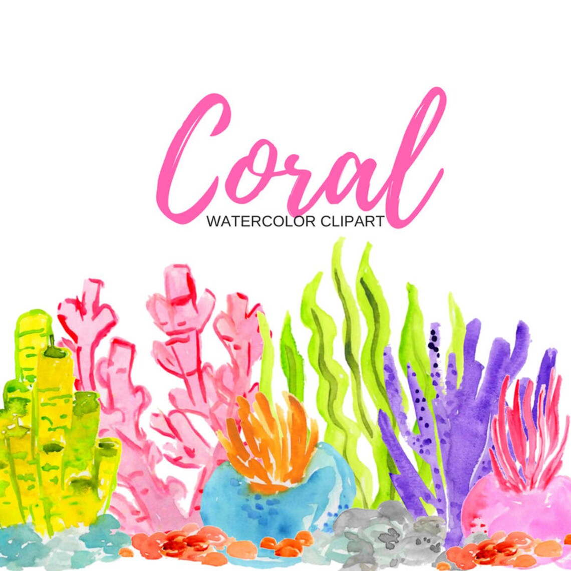 Coral Clipart Sea Clipart summer clipart sealife clipart | Etsy