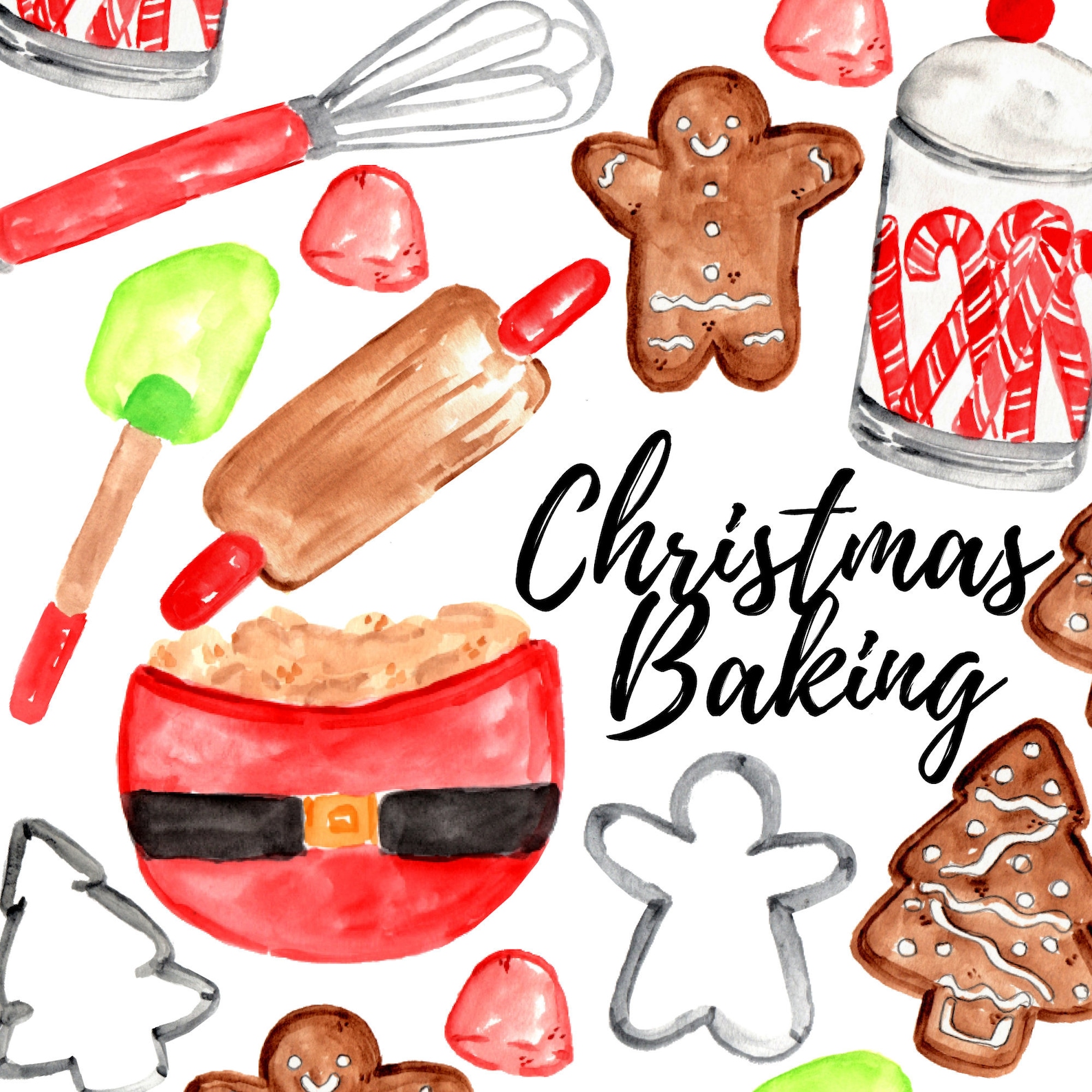 Christmas clip art christmas baking clip art holiday | Etsy