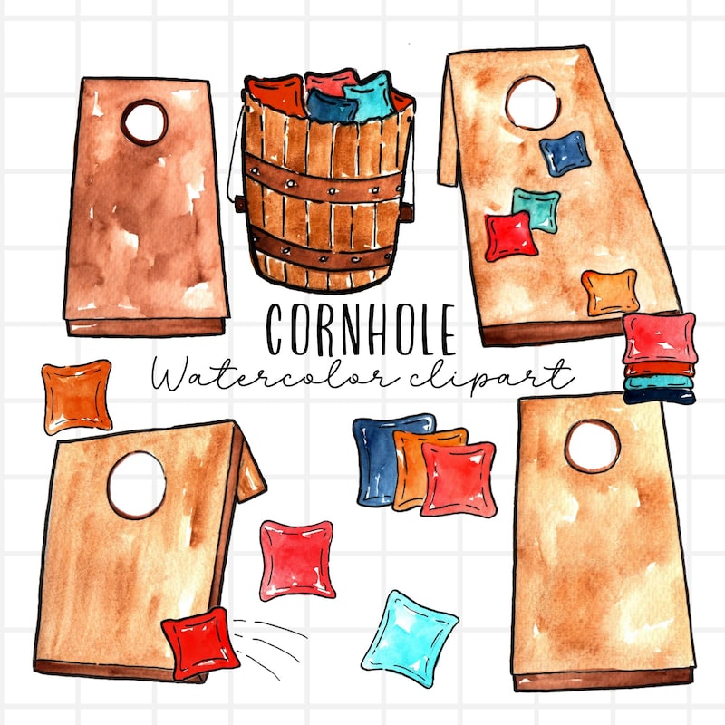 Cornhole Game Clip Art - Etsy