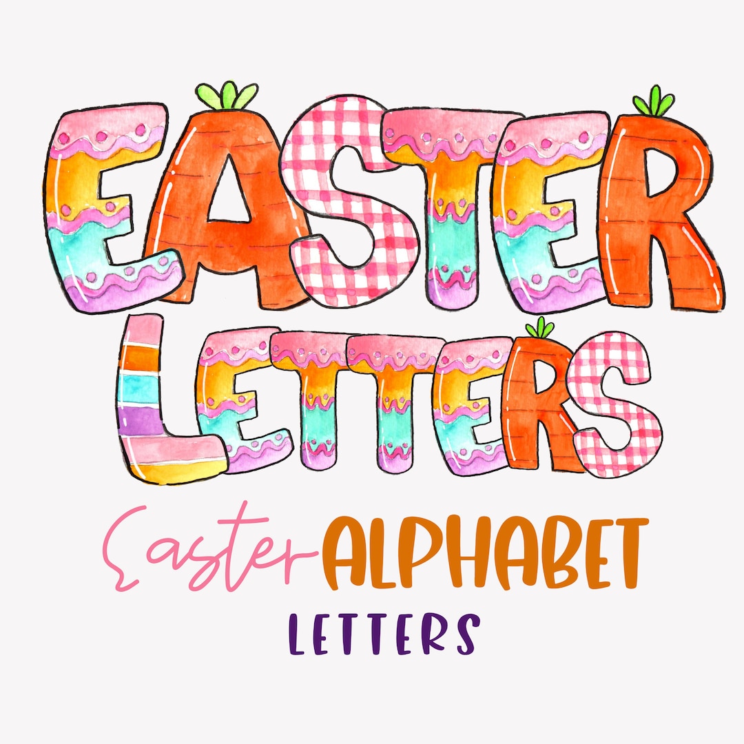 Easter Alphabet Letter Clipart Watercolor Clipart Text - Etsy