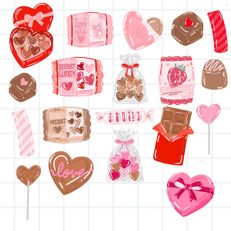 Valentines Day Candy Clipart, Valentines Day Clipart, Box of Chocolate ...