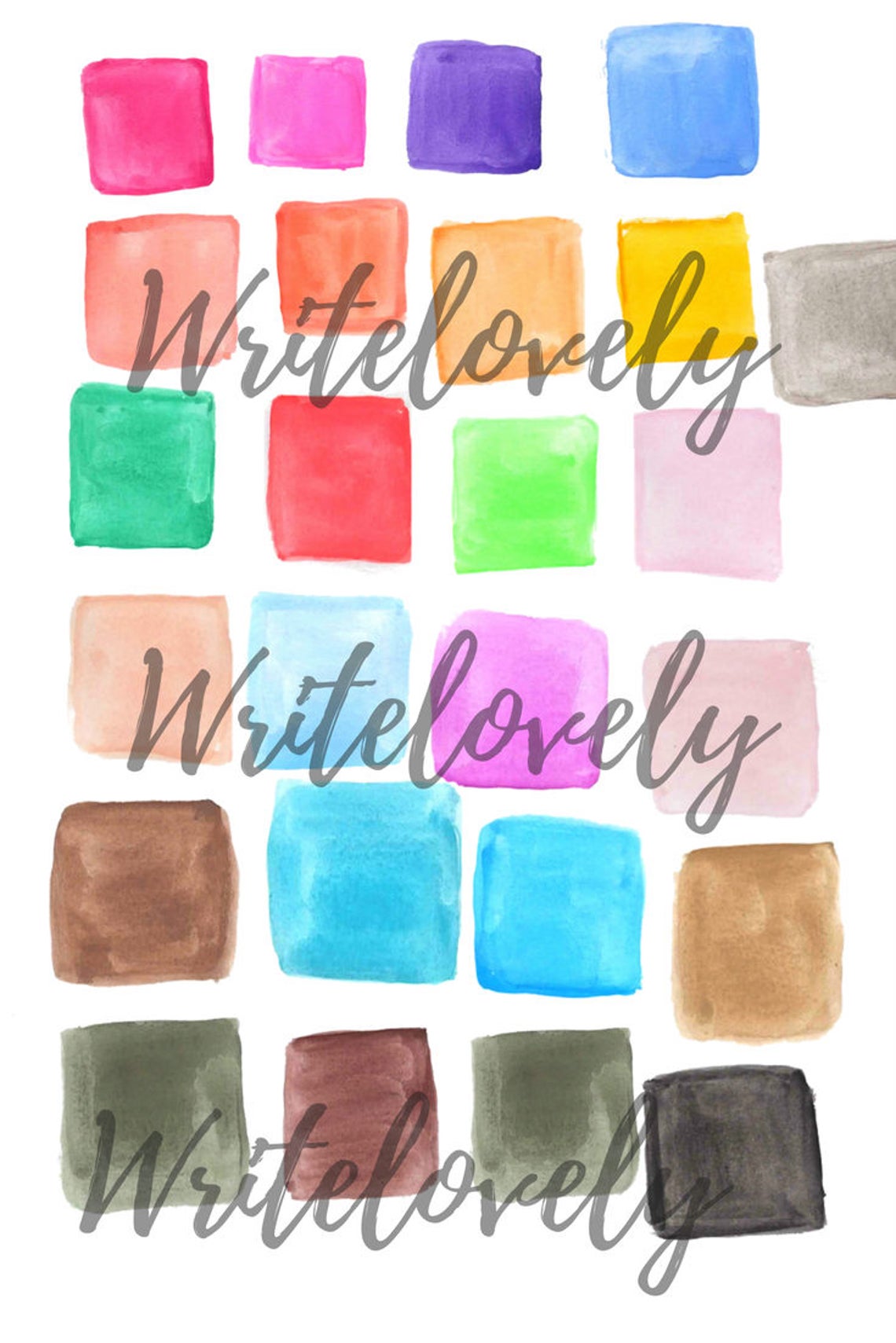 Watercolor Clip Art Shape Clip Art Watercolor Shapes | Etsy