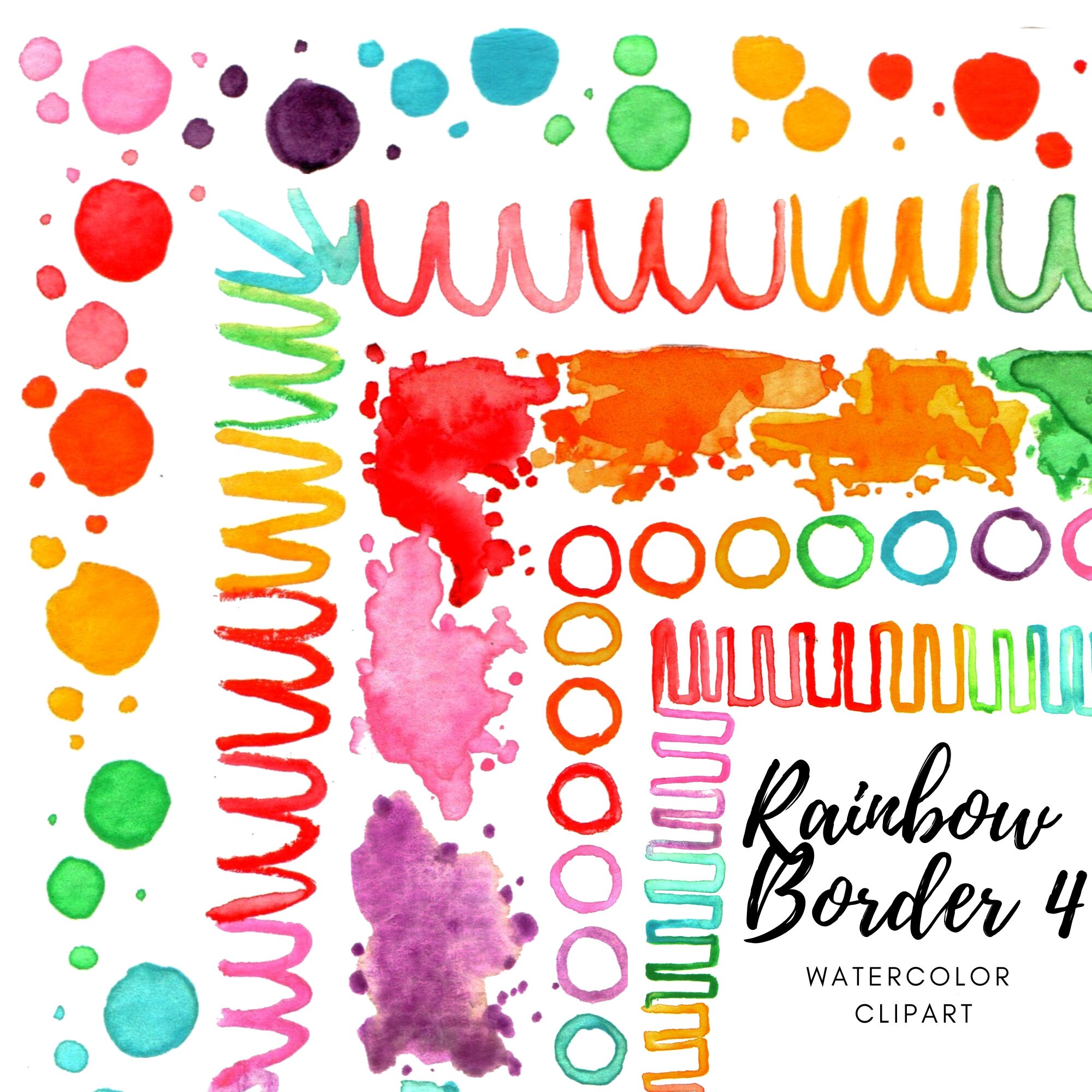 Watercolor Clipart Rainbow Border Rainbow Frame Doodle - Etsy Canada