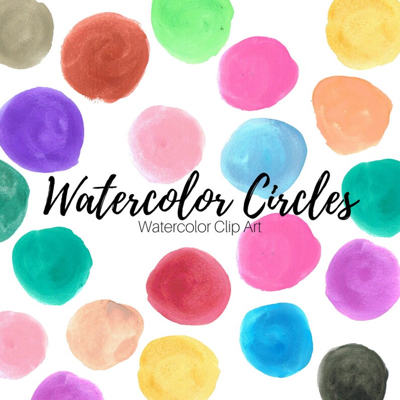 Circle Clip Art Watercolor Clip Art Watercolor circles | Etsy