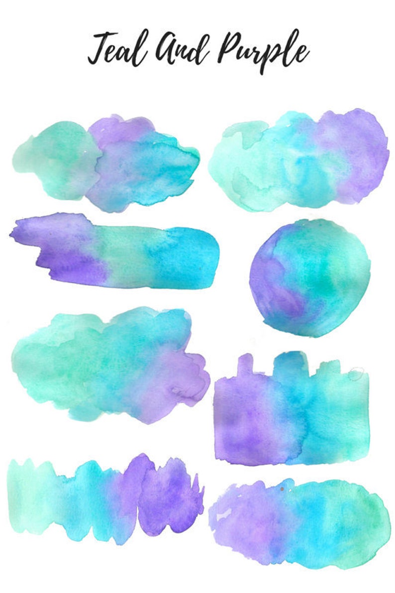 Watercolor splash clip art Watercolor blobs Rainbow Clip | Etsy
