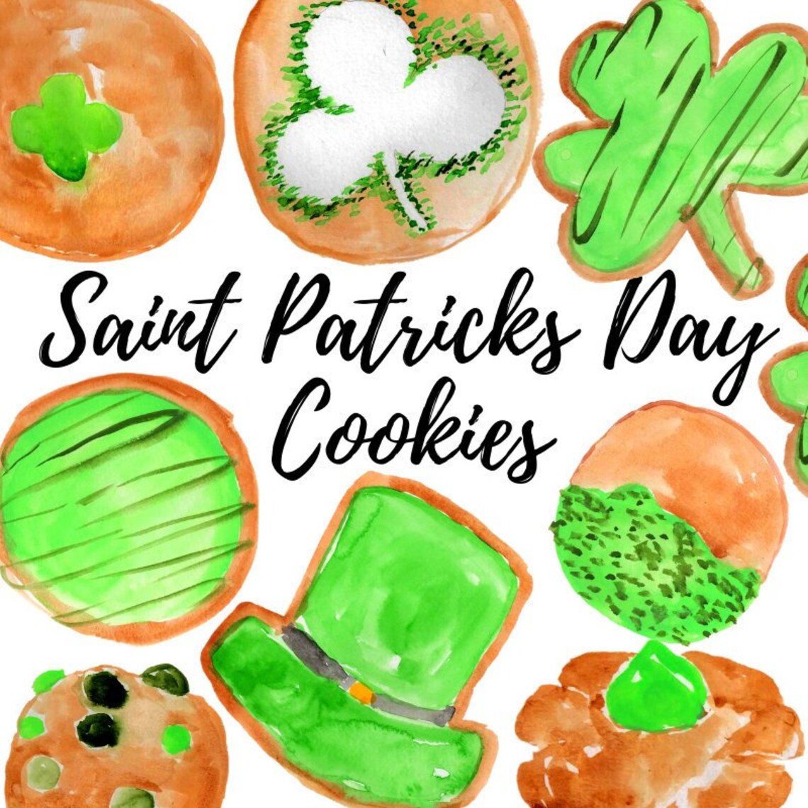 St Patrick Day Clipart Cookie Graphics Food Baking - Etsy