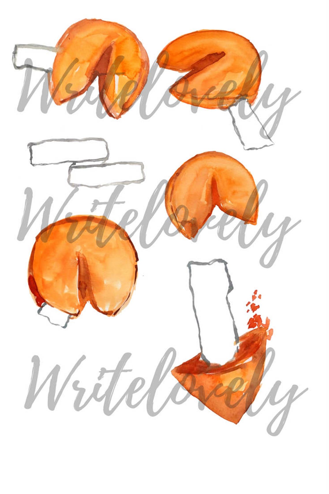 Fortune Cookie Clipart Chinese Newyear Food Clipart | Etsy