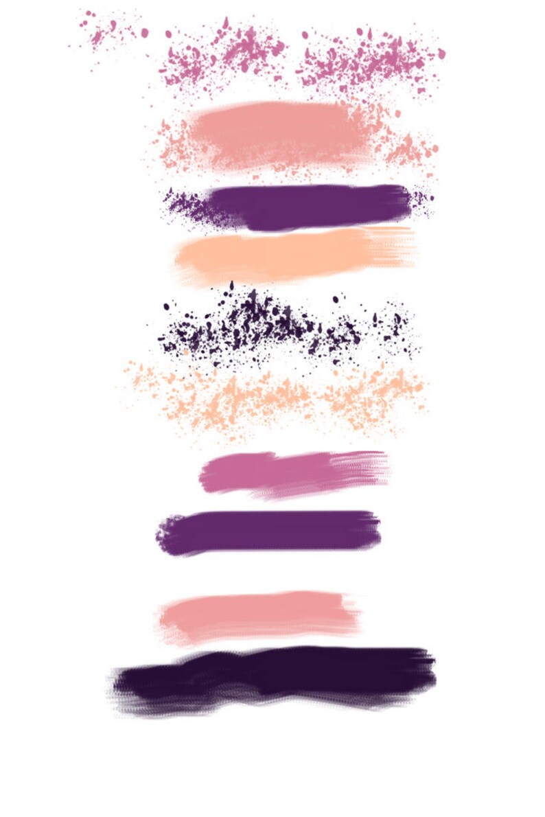 Pink brush strokes Brush stroke clip art ink splatter clip | Etsy