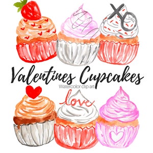 Valentines Clip Art Valentines Day Cupcake Clipart Food - Etsy