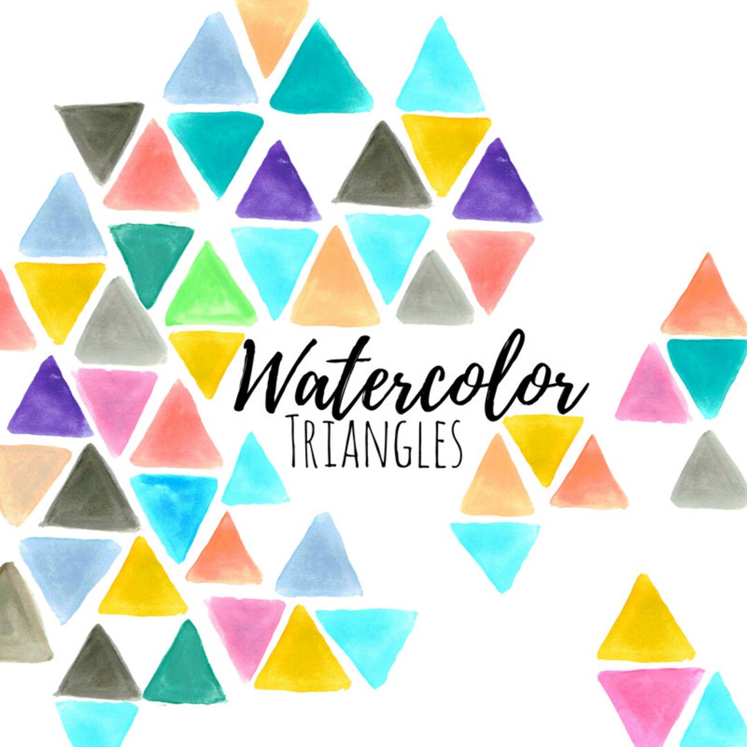 Triangle Clip Art - Watercolor Clip Art - Watercolor Triangles - Shape ...