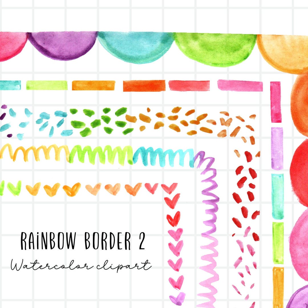 Watercolor Clipart Border - Rainbow Frame Clip Art Png Frame for ...