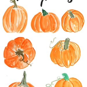 Fall Clipart - Watercolor Pumpkin, Harvest, Farm,halloween, Autumn ...