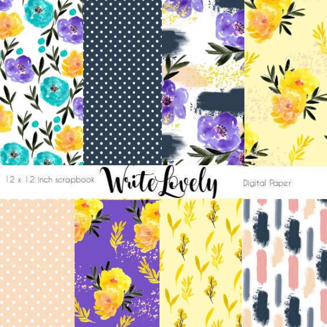 Flower Scrapbook Paper - Scrapbook Paper - Digital Scrapbook Paper ...