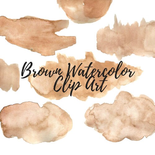 Watercolor Clip Art Brown Watercolor Clip Art Watercolor - Etsy