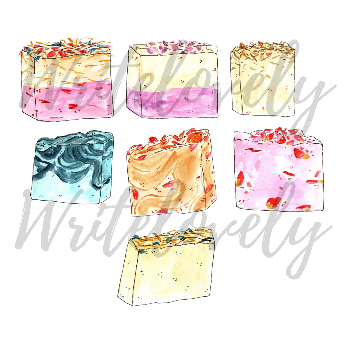 Watercolor Clipart Spa Soap Handmade Soap Beauty Product - Etsy