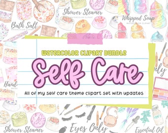 Self Care Clipart Set. Cute Clipart Bundle of Wellbeing and - Etsy Israel