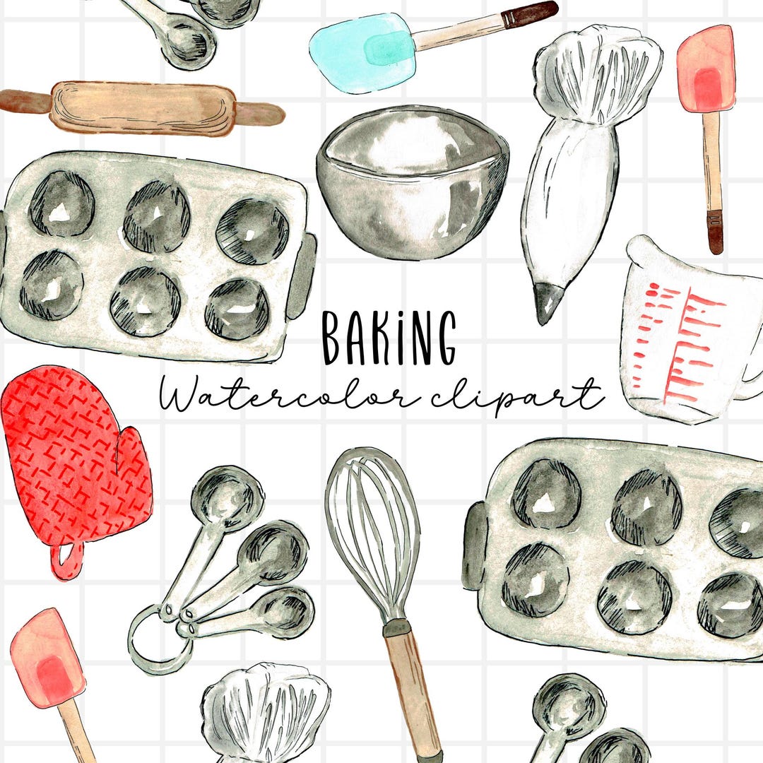 Baking Clip Art - Cooking Clip Art - Food Clip Art - Watercolor Art ...