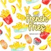 Watercolor French Fries Clipart Food, Fast Food Graphics Commercial Use ...