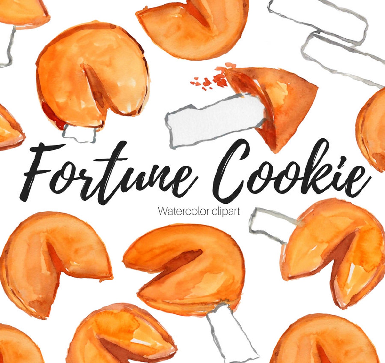 Fortune Cookie Clipart Chinese Newyear Food Clipart | Etsy