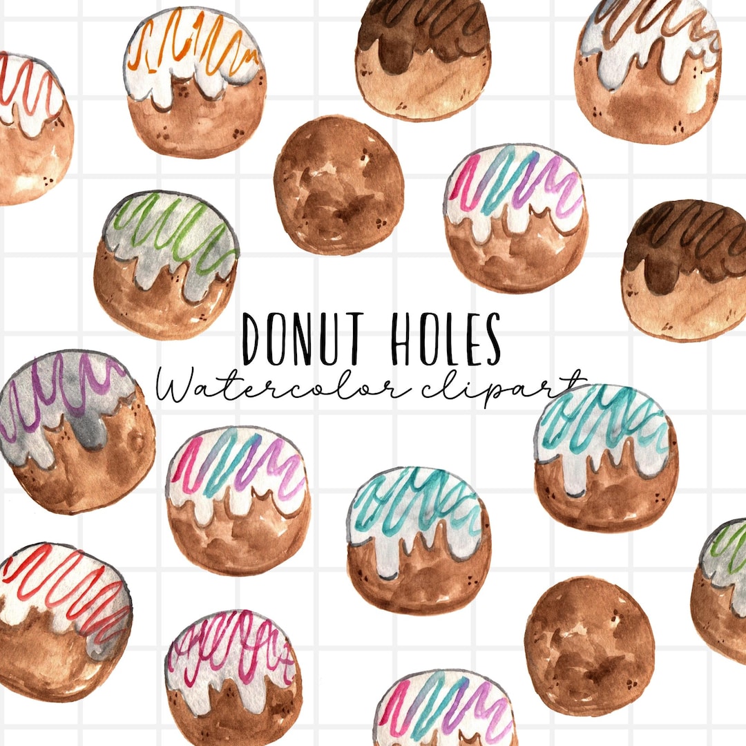 Watercolor Clipart - Donut Hole Clipart - Donuts - Food - Pastry ...