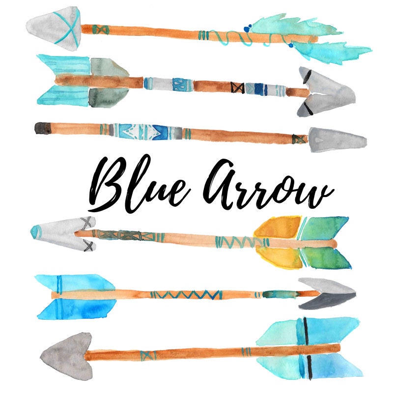 Watercolor Arrow Clipart Tribal Illustration Boho Graphics - Etsy