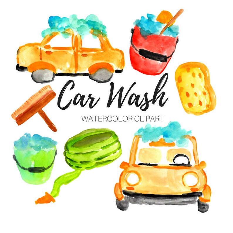 Car Wash Clipart Watercolor Clipart Car Clipart Auto - Etsy