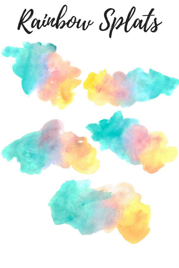 Rainbow Splash Watercolor Watercolor Clipart Clip Art Rainbow Gold ...