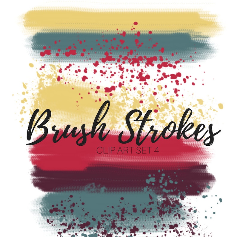 Brush Stroke Clip Art Ink Splatter Clip Art Paint Brush - Etsy