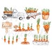 Watercolor Easter, Carrot Patch Clipart, Spring Garden, Carrot Truck ...