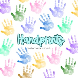 Handprint Clipart Hand Clipart Watercolor Clipart Children Clipart ...