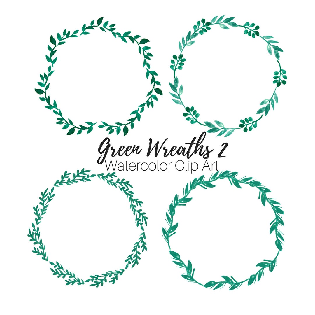 Wreath Clip Art - Wedding Clip Art - Watercolor Clip Art - Scrapbook ...