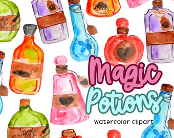 Halloween Magic Potion Bottles Clipart Witches Potions - Etsy