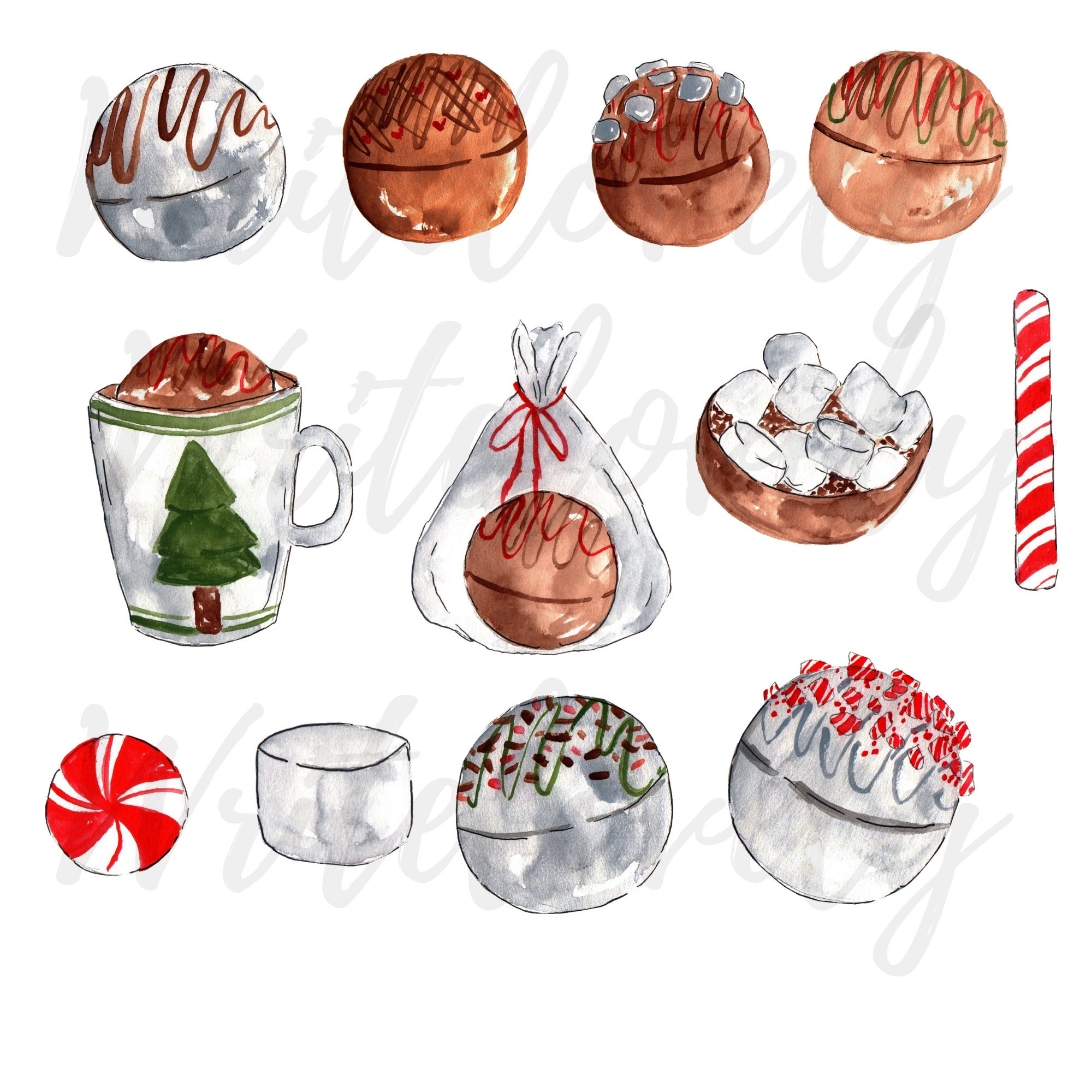 Hot Chocolate Bomb Clip Art - Christmas Clipart -hot Coco Bomb ...