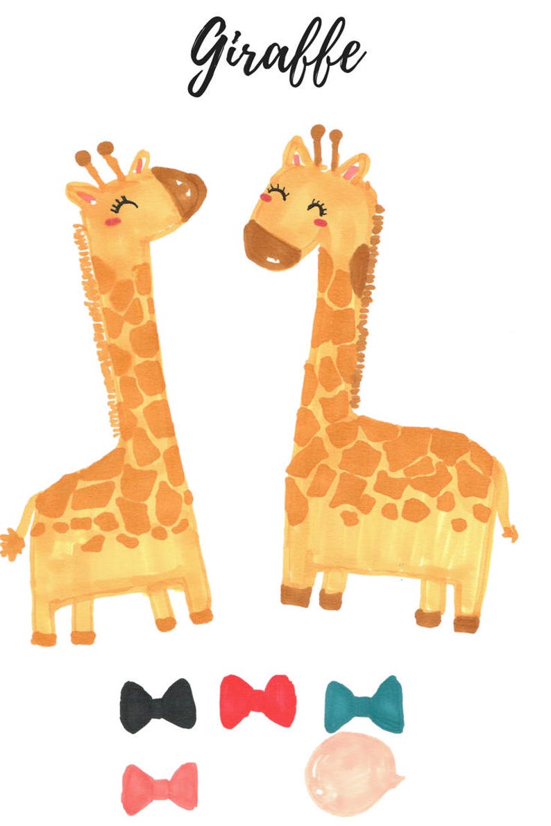 Giraffe Clip Art Animal Clip Art Cute Animals Giraffe | Etsy