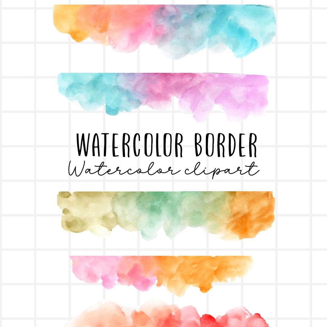 Watercolor Border Clip Art - Paint Splatter Divider - Commercial Use - Etsy