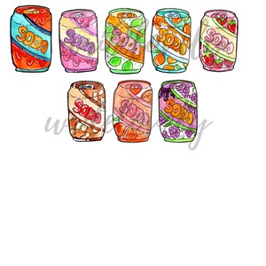 Watercolor Soda Clipart, Soda Pop,drinks,fast Food, Soda Cans,soft ...