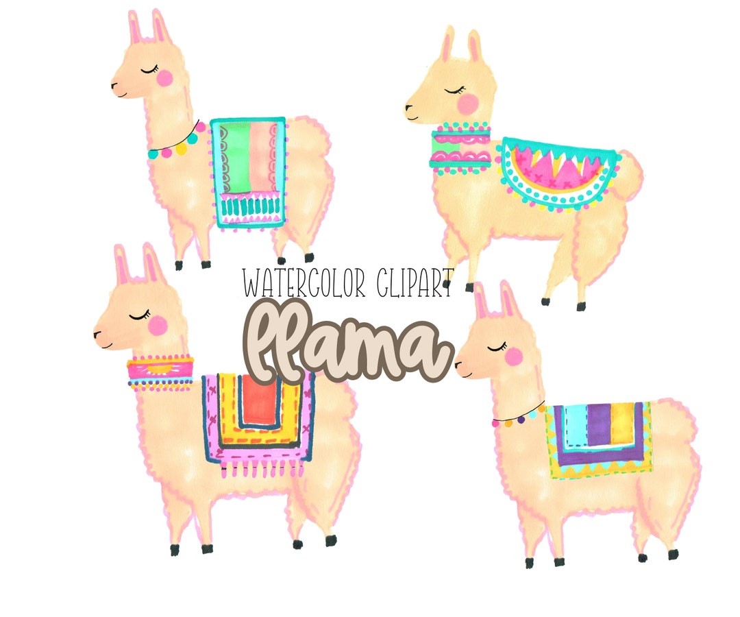 Llama Clip Art - Animal Clip Art - Cute Clip Art - Hand Drawn - Llama ...