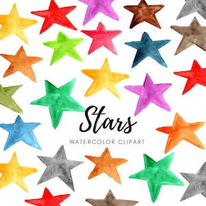 Watercolor Star Clip Art Shapes Star Clip Art Commercial Use - Etsy