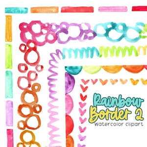 Watercolor Clipart Border - Rainbow Frame Clip Art Png Frame for ...