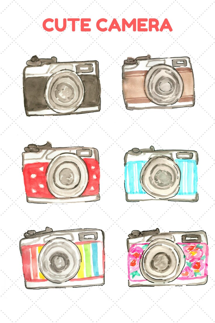 Camera Clip Art Watercolor Clip Art Hand Painted Clip Art - Etsy Canada