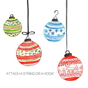 Watercolor Christmas Ornament Clipart Holiday Graphics in Png Format ...