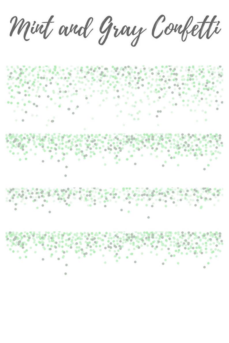 Confetti Paper mint Confetti Gray Confetti Confetti Clip - Etsy