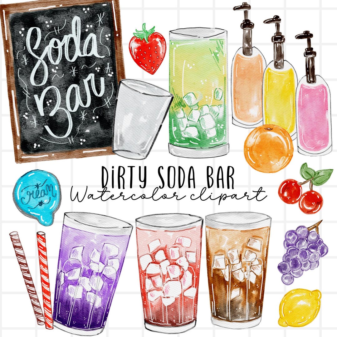 Soda Bar Clipart Watercolor Clipart Dirty Soda Bar Soda Clipart